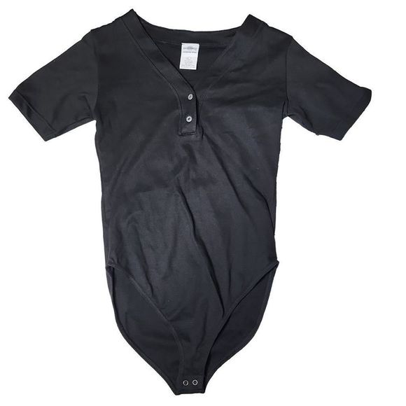 Vintage | Tops | Vintage 8s90s Henley Short Sleeve Body Suit | Poshmark